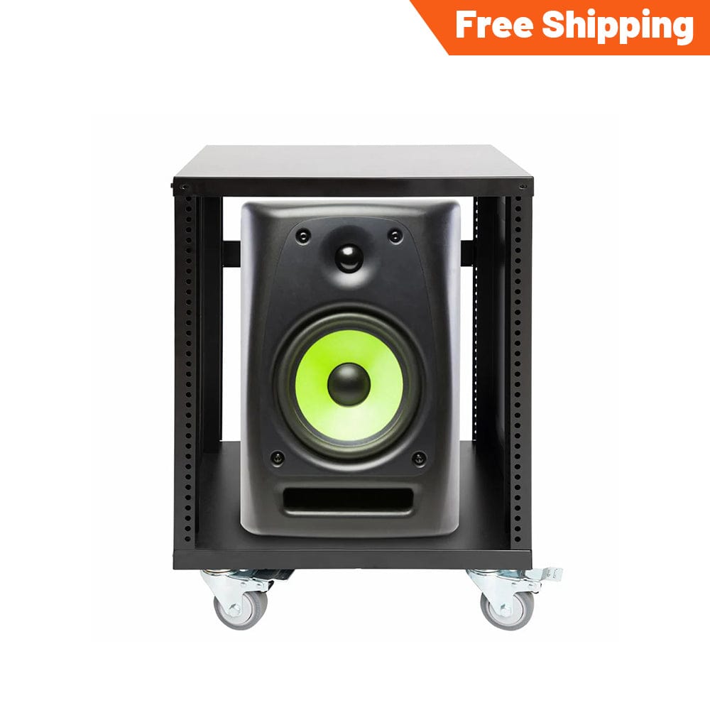 Holzoffer 12U Rolling Equipment Rack Stand, Network Rack Stereo Rack w